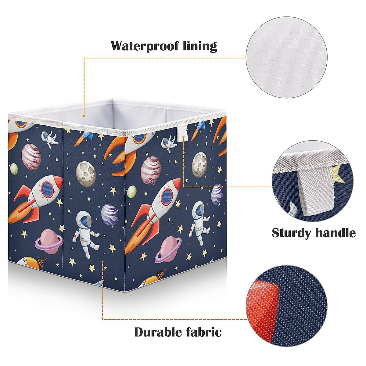 Emelivor Space Galaxy Cube Storage Bin Fabric Storage Cubes Foldable Organizer Bins Storage Baskets for Shelves Storage Box for Shelves Home Office Clothes Clothing,11 x 11inch