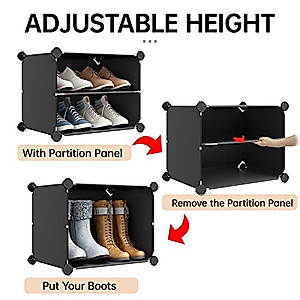 MAGINELS Shoe Rack Organizer for Entryway Closet Expandable 32 Pairs 8 Tier Shoe Storage Cabinet Narrow Standing Stackable Space Saver Shoe Rack for Entryway, Hallway and Closet,Grey