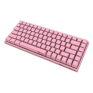 Teerwere Gaming Keyboard 84 Key Side Printed PBT Keycaps Cherry MX Switch Pink Mechanical Gaming Keyboard Compact Layout Mechanical Gaming Keyboard (Color : Pink, Size : Blue Switch)
