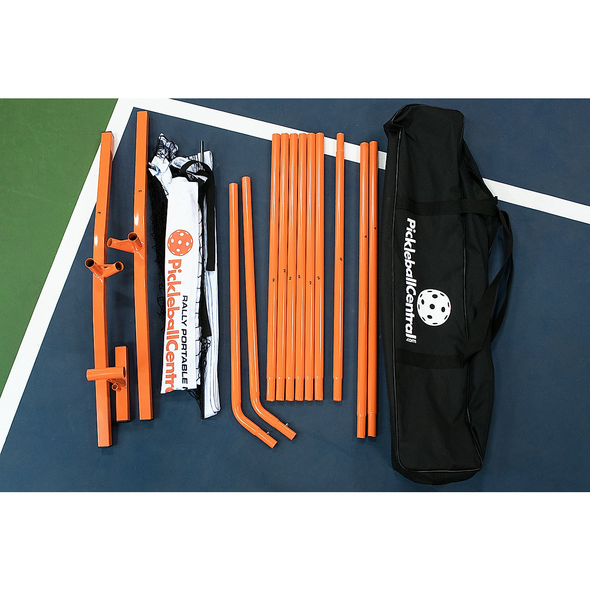 PickleballCentral Rally Pickleball Net, Portable Net System, Indoor/Outdoor, Pickleball Training Aids, Regulation Size, Alloy Steel Frame, Net and Carry Bag