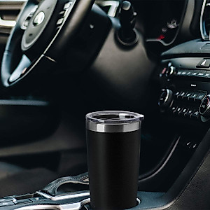 HASLE OUTFITTERS 20oz Tumblers Bulk Stainless Steel Cup with Lid Double Wall Vacuum Insulated Coffee Mug for Cold & Hot Drinks 8 Pack, Black