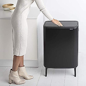Brabantia Bo Touch Bin HI - 1 x 60 Litre Inner Bucket (Matt Black) Waste/Recycling Kitchen Bin