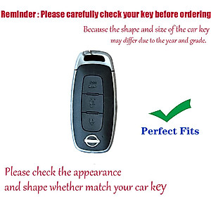 HIBEYO Key Fob Cover for Nissan Qashqai Altima Teana 2022 2023 Key Case Holder 3 Button for Nissan Accessories Smart Key Keychains for Nissan Teana-White
