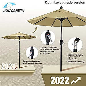 ABCCANOPY Durable Patio Umbrellas 9' Khaki