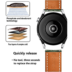 Moran Quick Release Leather Watch Band 20mm Compatible Garmin Vivoactive 3 VenuVenu sq2 plusVivomove HR Replacement Strap for Garmin Forerunner 245645 MusicInstinct 2S Fenix 7S6S5S plus