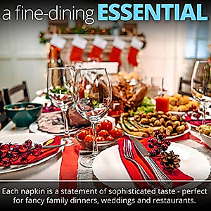 White Cotton Napkins Cloth 20 x 20 Oversized 100% Natural Bulk Linens for Dinner, Events, Weddings by Aunti Em's Kitchen, Set of 12