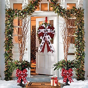 Vloso Christmas Ribbon Wired 2.5 Inch,6 Roll 30 Yards Christmas Wired Ribbon,Incl. Santa/Snowman/Snowflake/Christmas Buffalo Plaid Ribbon for Wreaths Bows Christmas Decor DIY Crafts