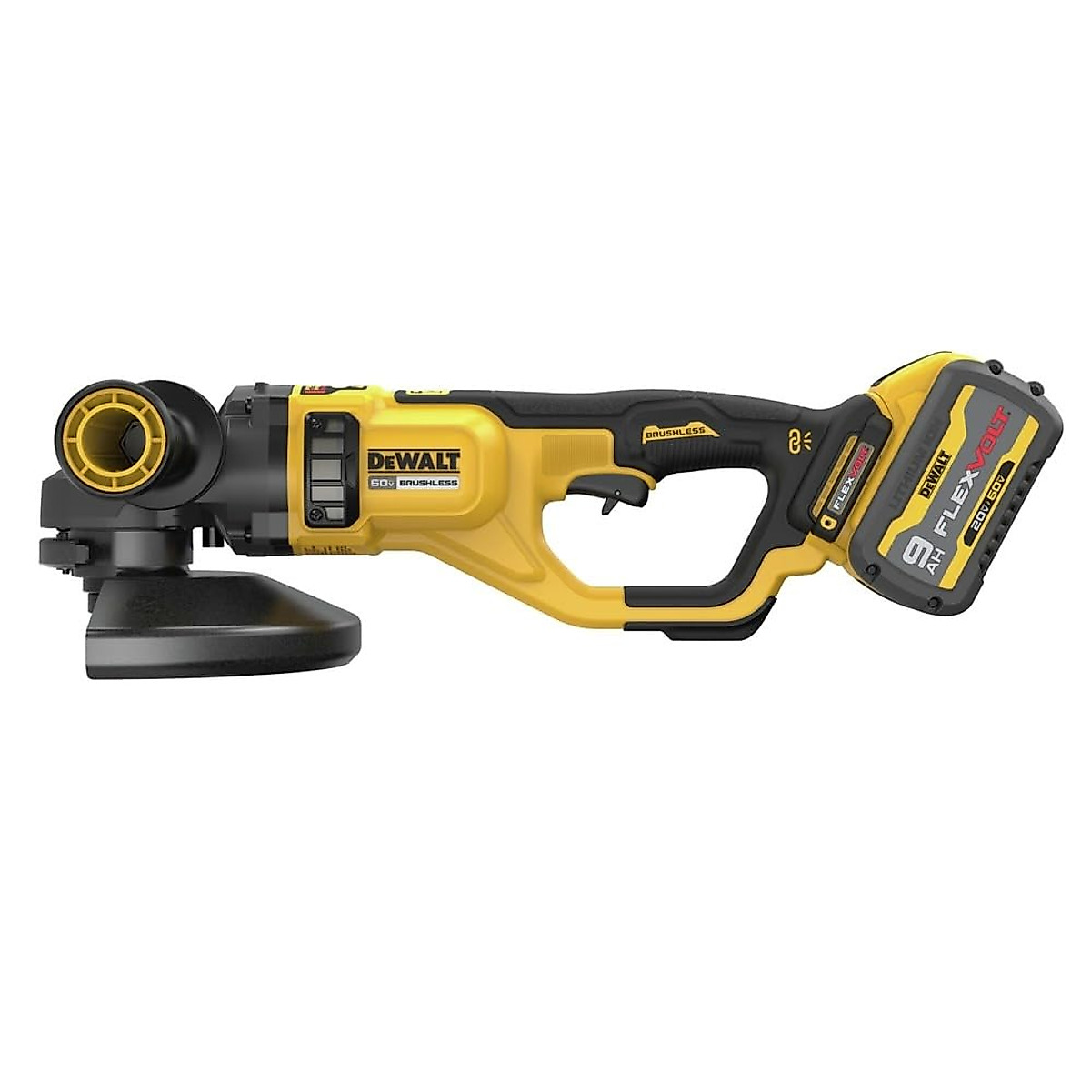 Dewalt DCG460X2 60V MAX Brushless Lithium-Ion 7 in. - 9 in. Cordless Large Angle Grinder Kit with 2 FLEXVOLT Batteries (9 Ah)
