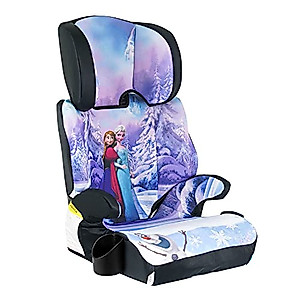 KidsEmbrace High Back Booster Car Seat, Disney Frozen Elsa and Anna Purple, White, Blue