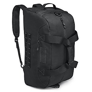 G4Free 70L Large Tactical Duffle Bag Men Sports Gym Backpack with Shoes Compartment Military MOLLE Duffel Backpack ( Black)