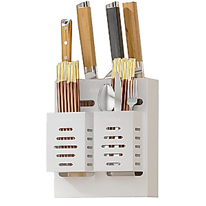 Utensil Storage Holder, Multipurpose Wall Mount Kitchen Chopstick Shelf Quick Drying Home Decor for Knife (Glossy)