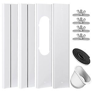 habibee Portable Air Conditioner Window Vent Kit Adjustable AC Window Vent Kit with Window Seal Sliding Air Conditioner Window Kit for Exhaust Hose with 5.1Inches Diameter