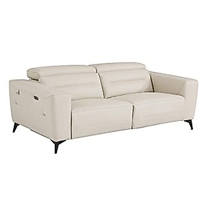 Blackjack Furniture Siena Power Reclining Sofa with USB Ports to Charge Devices, Adjustable Multi-Position Headrests, Wall Hugger Design, 82.6" W, Beige