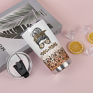 Micellwuu Dog Mom Gifts for Women, DOG MAMA 20 Oz Dog Mom Travel Tumbler, Christmas Mother’s Day Gift for Dog Mom MAMA Fur Mom Dog Lover Dog Owner