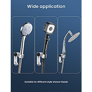 Strong Adhesive and Waterproof Shower Head Holder, Adjustable Handheld Shower Wand Holder Wall Mount Shower Bracket (1 Pack)