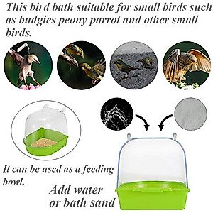 Parrot Bath Box Bird Cage Accessory Supplies Bathing Tub Bath for Parakeet Pet Brids Canary Budgies Parrot (Random Color)