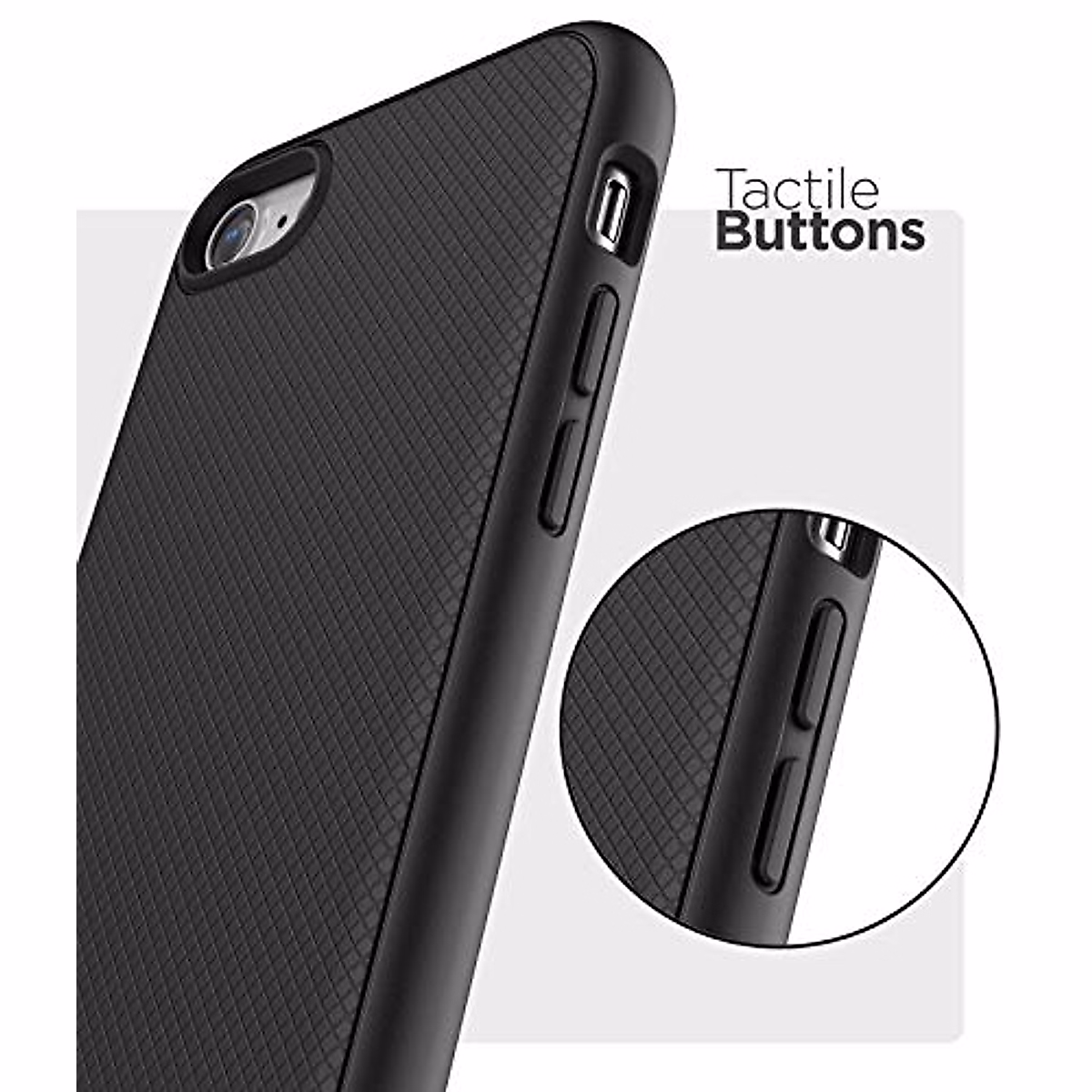 Encased iPhone SE Belt Clip Case (2020/2022) Thin Armor Grip Cover with Holster (Matte Black)