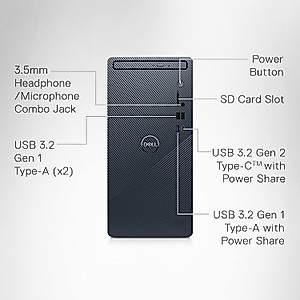 Dell Inspiron 3020 Desktop PC Computer Tower 2023 | 13th Gen Intel Core i7-13700F, 64GB DDR4 RAM, 1TB NVMe M.2 PCIe SSD + 3TB HDD, NVIDIA GeForce GTX 1660 Super 6GB GPU, Windows 11 Home