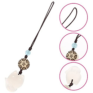 Hemobllo Cell Phone Strap Cartoon Fox Phone Charm Key Chain Car Key Purse Pendant Hanging Pendants Decor White