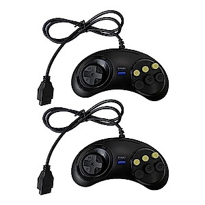 Vicue 2 Pack Game Controller Features 8-Way Directional Pad, 6 Digital Buttons and Mode Buttons Compatible for Sega Genesis