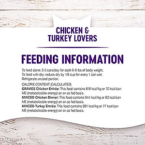 Wellness Chicken & Turkey Lovers Minced and Gravies Variety Pack, 3 oz (Pack of 24)