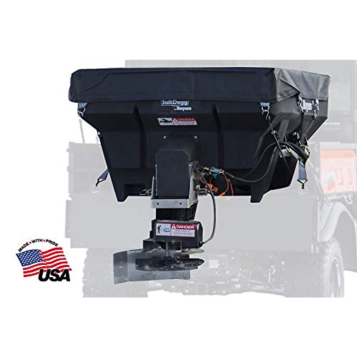 Buyers Products SHPE0750 SaltDogg 0.75 Cubic Yard Electric Poly Hopper Spreader With Standard Chute, Black