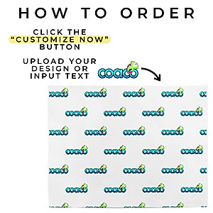 COACO Personalized Tissue Paper, Your Custom Design, Logo, or Text, Great for Holiday or Special Occasion, Small Business Packaging or Gift Wrapping, 30, 50, or 100 Count, White (18"x10")