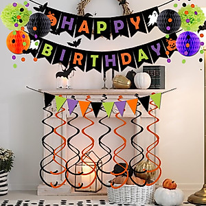 Halloween Birthday Party Decorations, Halloween Happy Birthday Banner, Halloween Birthday Party Supplies, Kids Halloween 1st Birthday Decor, Halloween Fireplace Mantle Home Decorations