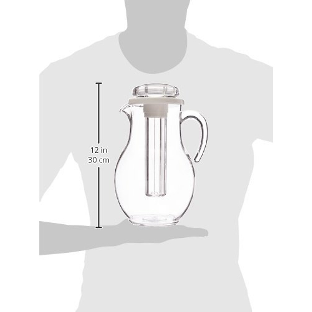 Service Ideas SWP33SB Pitcher, Acrylic, Smooth Body, 3.2 L