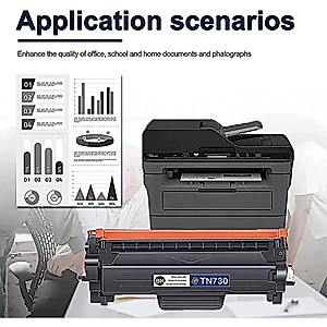 High Yield 1 Pack Black Compatible TN730 TN-730 Toner Cartridge Replacement for Brother DCP-L2550DW MFC-L2710DW L2750DWXL HL-L2350DW L2370DW L2370DWXL L2390DW Printer Toner Cartridge, Sold by ALUMUINK