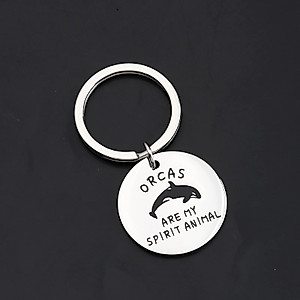 Lywjyb Birdgot Orcas Are My Spirit Animal Keychain Killer Whale Gift Funny Animal Lover Gift (Orcas Are My Spirit Animal ky)