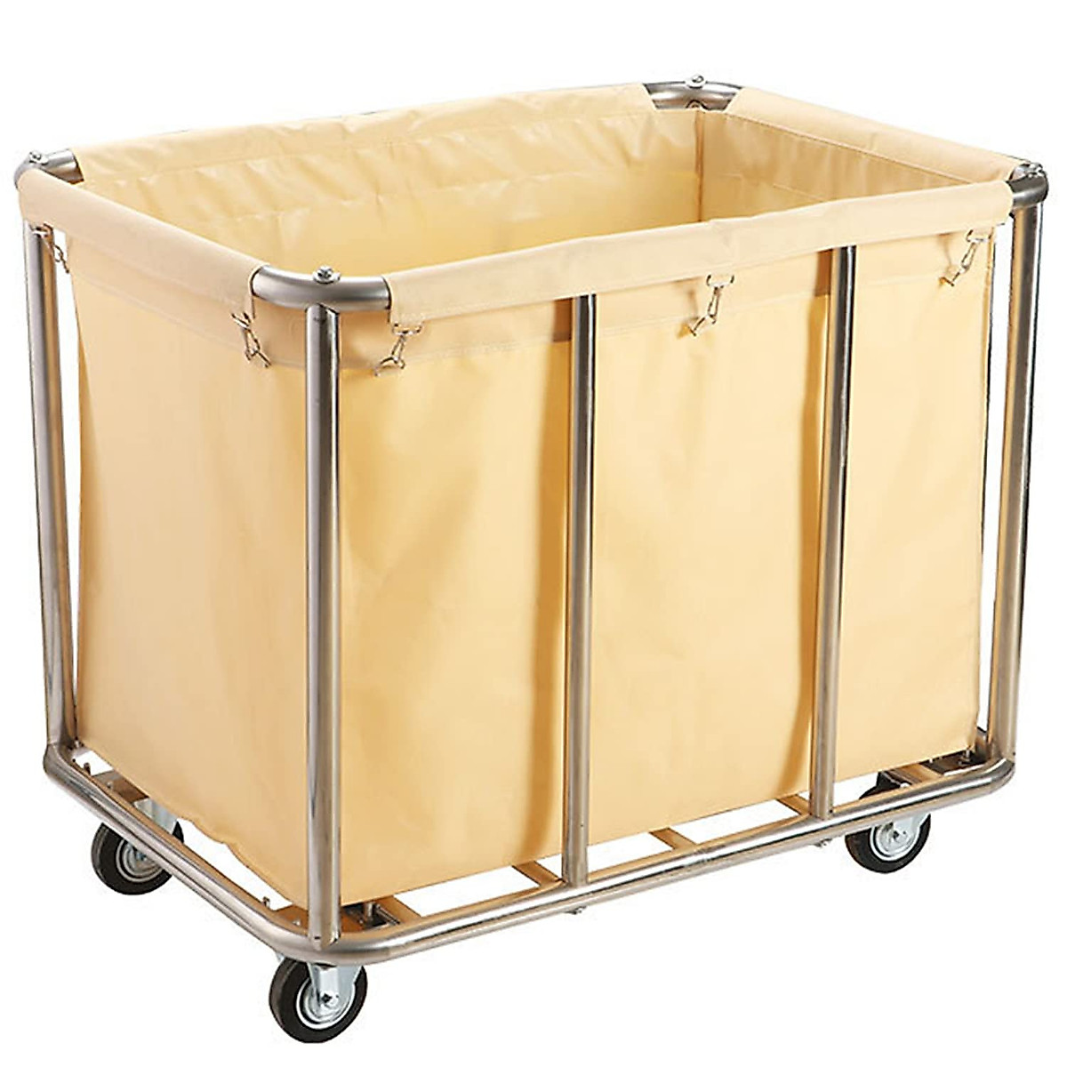 XIJIXILI Industrial Laundry Cart with Wheels 330lb Commercial 12 Bushel Laundry Hamper Sorters Large Waterproof Laundry Basket Heavy Duty For Home Laundry Organizer and Storage