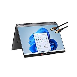 Lenovo IdeaPad Flex 5 2-in-1 Laptop 14" WUXGA IPS Glossy Touch 12th Gen Intel 10-core i5-1235U (>i7-1165g7) 8GB RAM 512GB SSD Backlit Fingerprint Thunderbolt4 Rapid Charge Win11 Grey + HDMI Cable