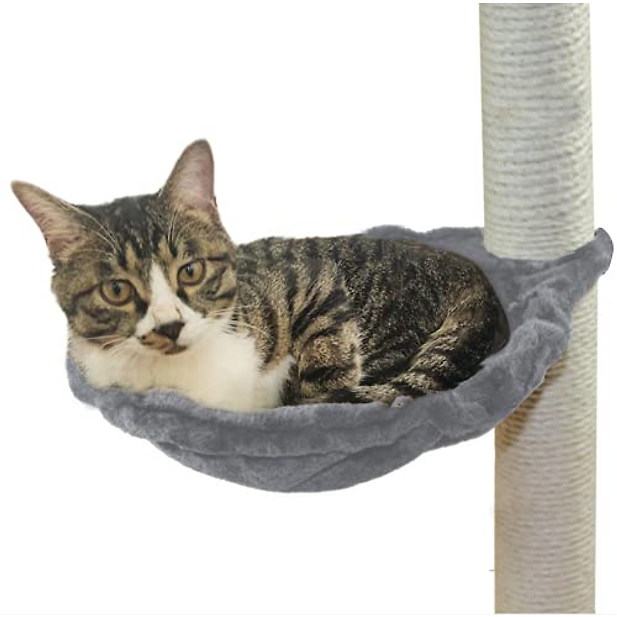 SHENGOCASE 14.6" Grey Nest Basket Lounger Hammock Bed for Cat Tree Cat Tower Replacement, 5-Pack Hanging Toys, Cat Tree Accessories Hammock Attachment (Large Grey)