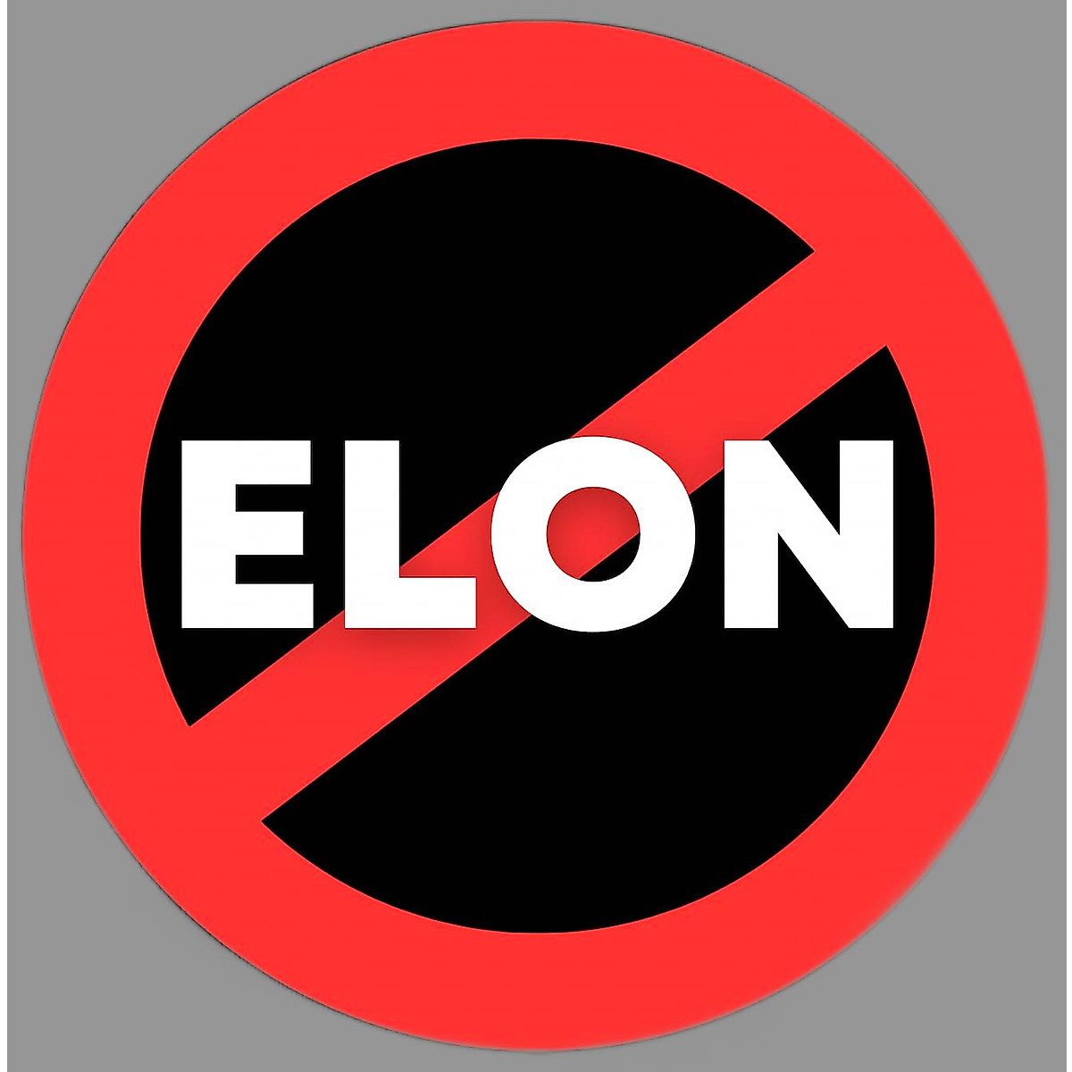 Anti Elon NO Elon Musk 4 inch Round Vinyl Cling Window Decal for Tesla Owners Inside or Outside Window and Car Window Sticker