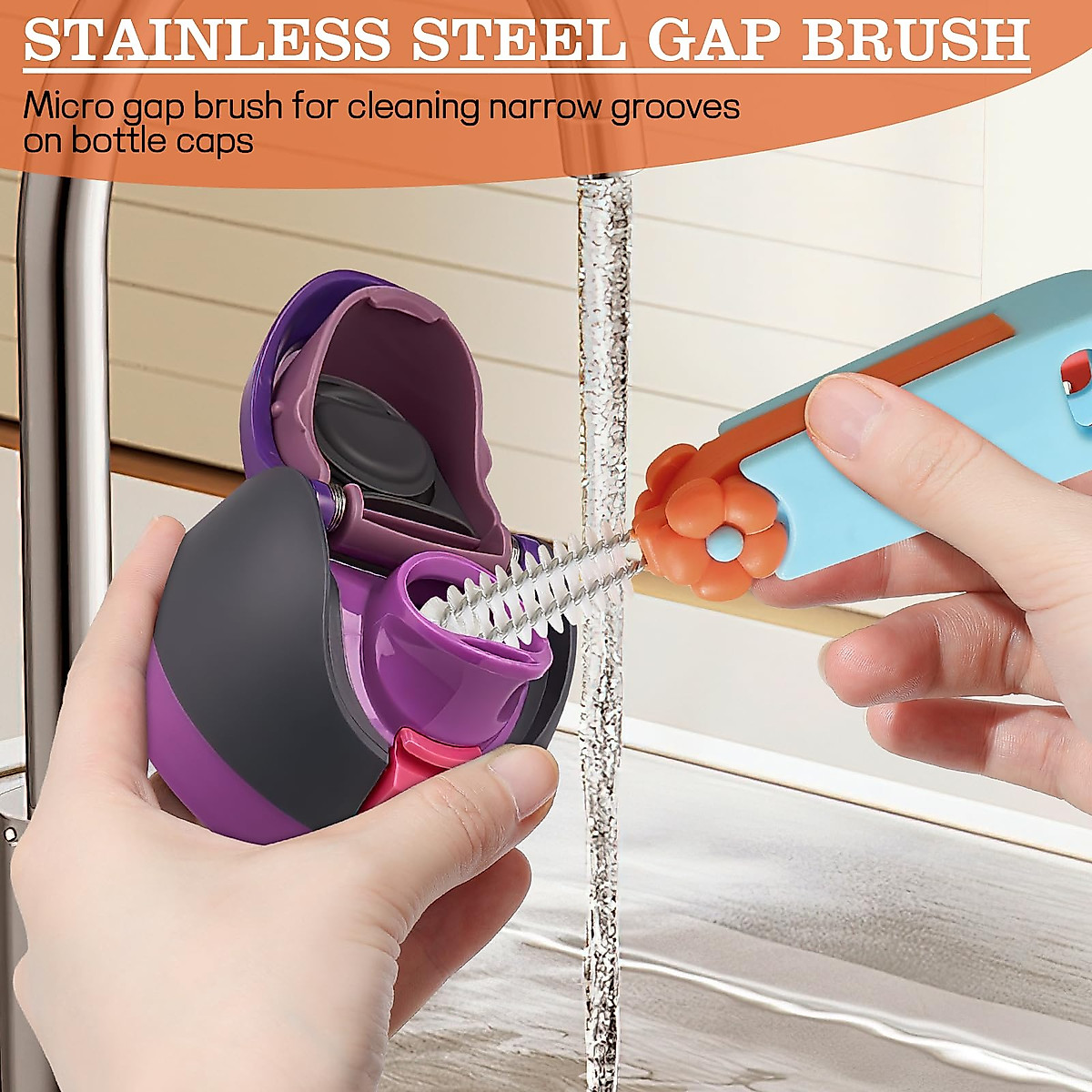 Ieesspd 3 in 1 Cup Lid Cleaning Brush Set - Multi-Functional, Efficient and Durable Brushes for Bottle Gap, Tight Spaces Cup and Portable Cup，Lid Cleaner with Brush(3 Pcs)