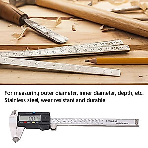 Digital Display Caliper, Electronic Vernier Caliper 0‑150mm Multifunctional Metric inch Conversion with 180mah Battery for Measuring Diameter Depth