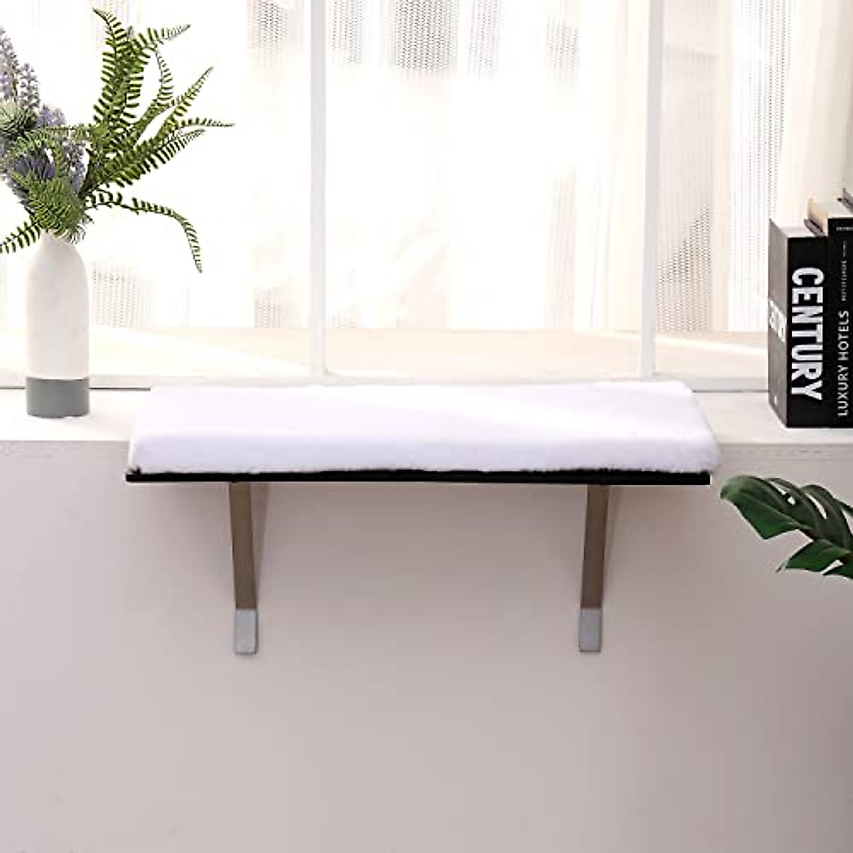 VIPACE Cat Window Perch, Cat Bed Shelf for Window Sill, Cat Window Hammock Seat for Indoor Cats, Cat Perch Window (White)