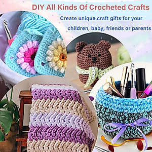 Crochet Hooks 43 Pcs,Drawdart 17 Sizes Ergonomic Crochet Hook Set with Case and Crochet Accessories,Extra Long Crochet Needles for Arthritic Hands,Crochet Kits Suitable for Knitter Enthusiasts