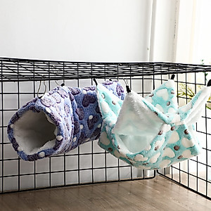 Sweetude 6 Pcs Rat Hammocks Set Ferret Hanging Tunnel Sugar Glider Toy PET Hideout Bed for Cage Small Animal Guinea Pig Hideout Tunnel Bed Hamster Toy Accessories for Rat Ferret Guinea Pig(Lovely)