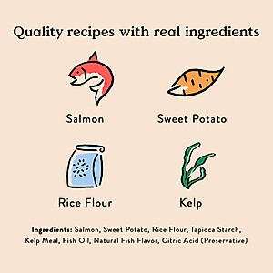 Bocce's Bakery, One Fish, Two Fish Crunchy Treats for Cats, Wheat-Free Everyday Cat Treats, Made with Limited-Ingredients, Baked in The USA, All-Natural Crunchy Treats, Salmon & Seaweed Recipe, 2 oz