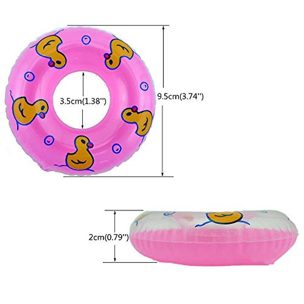 3.74 Inch Lizard Bearded Dragon Leopard Gecko Bath Collar Ring Swimming Rings Reptile Swim Life Jacket Float Ring for Leopard Gecko Anole Amphibians Cage Accessories Photo Shoot Toy (5 PCS)