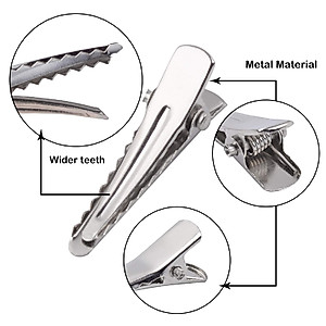 30MM Small Alligator Hair Clips, 100 Pieces Silver Metal Alligator Hair Pins Teeth Bows Crocodile Hair Clips Holders Accessories for Hair Care, Arts & Crafts Projects