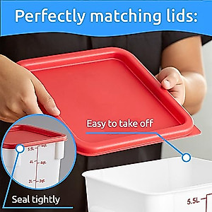 CUSINIUM 2-Pack - 6qt White Square Food Storage Containers with Lids