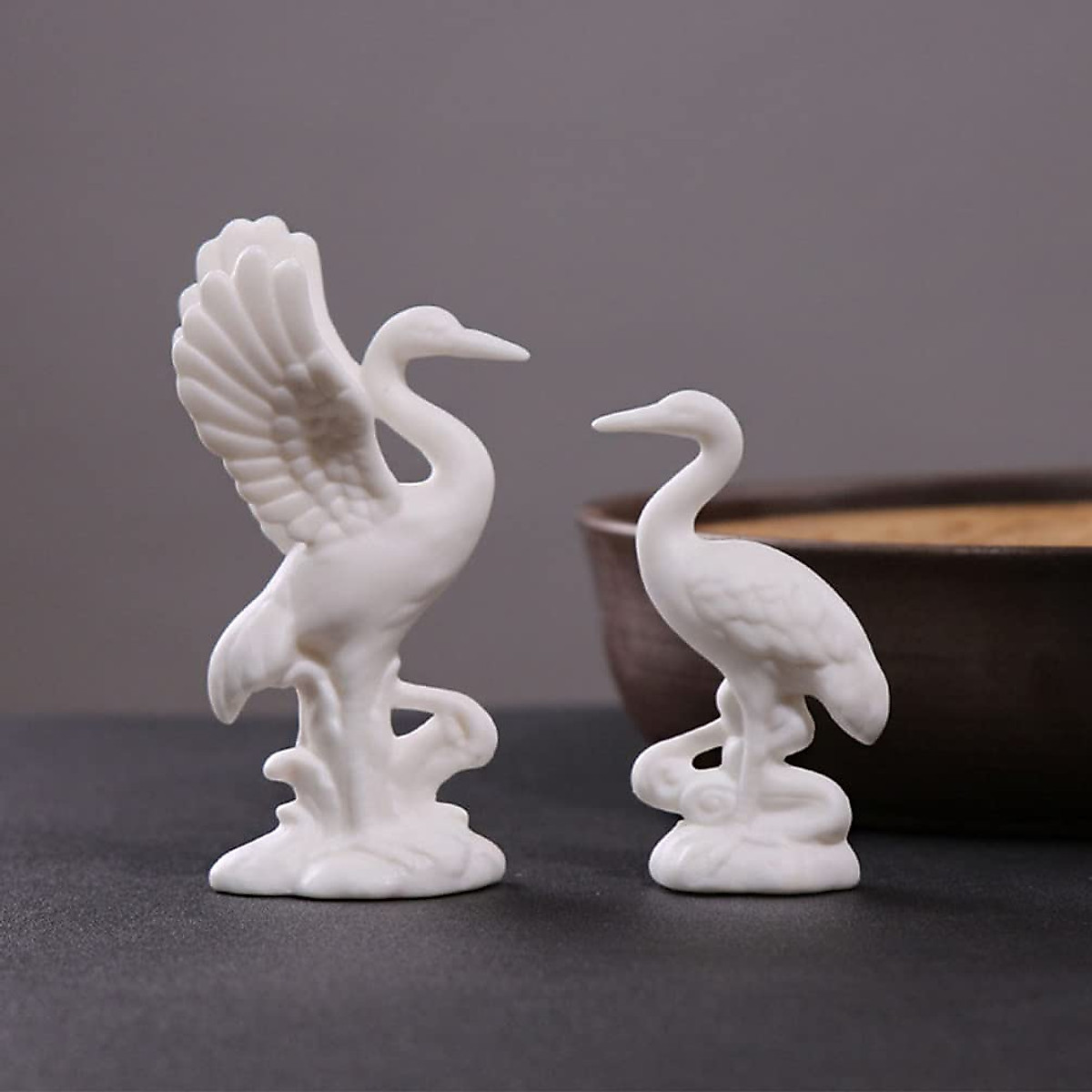 BESPORTBLE Ceramic Crane Figurine Chinese Animal Statue Figurine Home Decor Japanese Zen Garden Housewarming