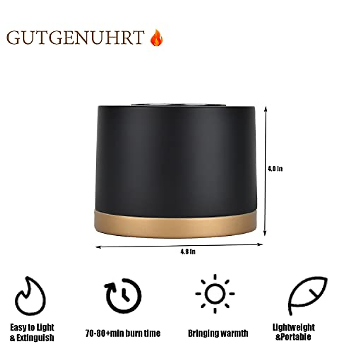 Gutgenahrt Tabletop Fire Pit, Portable Concrete Fire Pit,Ethanol Fire Pit,Mini Personal Fireplace for Indoor & Garden