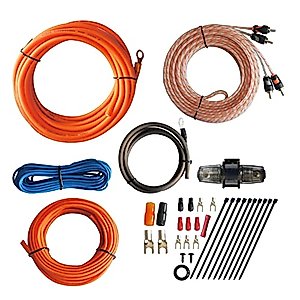 ROCK DIRECT True Spec 8 Gauge Car Audio Cable Amp Wiring Kit - 2 Channel CCA Power Cable Amplifier Install Wiring Kit with Tinned OFC RCA Cable