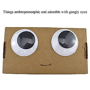 AOLDHYY Yuyuvan Wiggle Googly Eyes with Self Adhesive 50mm Sticker Sturdy Peel Off Cleanly No Glue Needed Decorate Vivid Effect for DIY Craft Fun Plastic Black and White Multi Sizes 10pcs