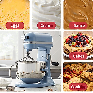 Wire Whip Attachment for KitchenAid 5-6 Quart Bowl-Lift Stand Mixers, K5AWW Wire Whisk Replacement, Egg Heavy Cream Cakes Mayonnaise Whisk, Silver