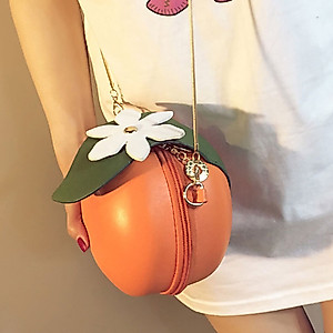 MILATA Fruit Orange Shaped Women Pu Leather Clutch Purse Cross Body Bag